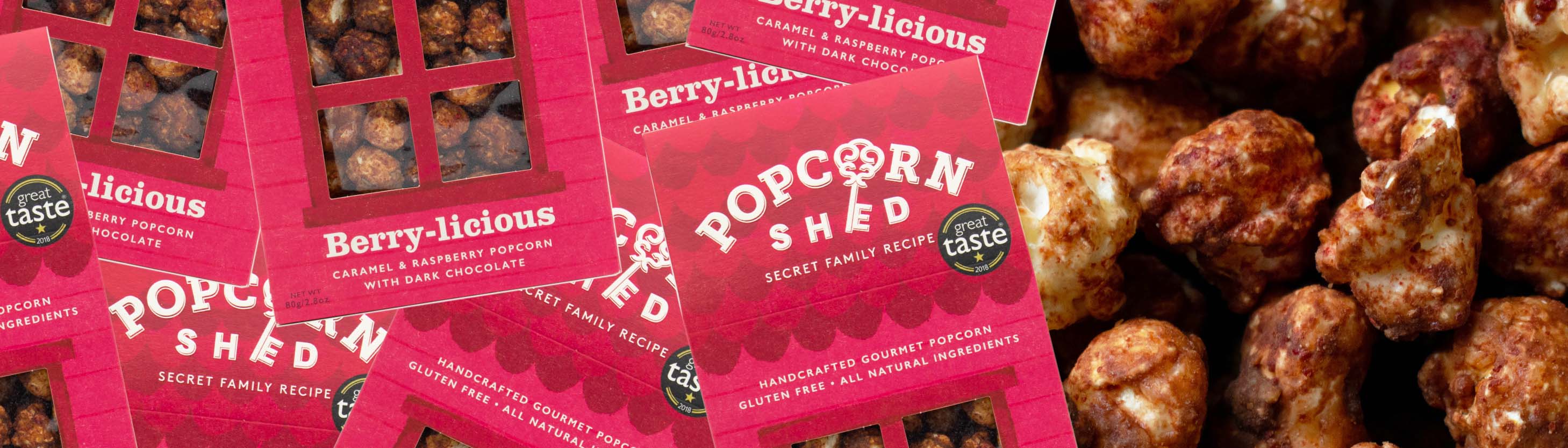 Berry-licious Gourmet Popcorn | Raspberry & Dark Choc | Popcorn Shed
