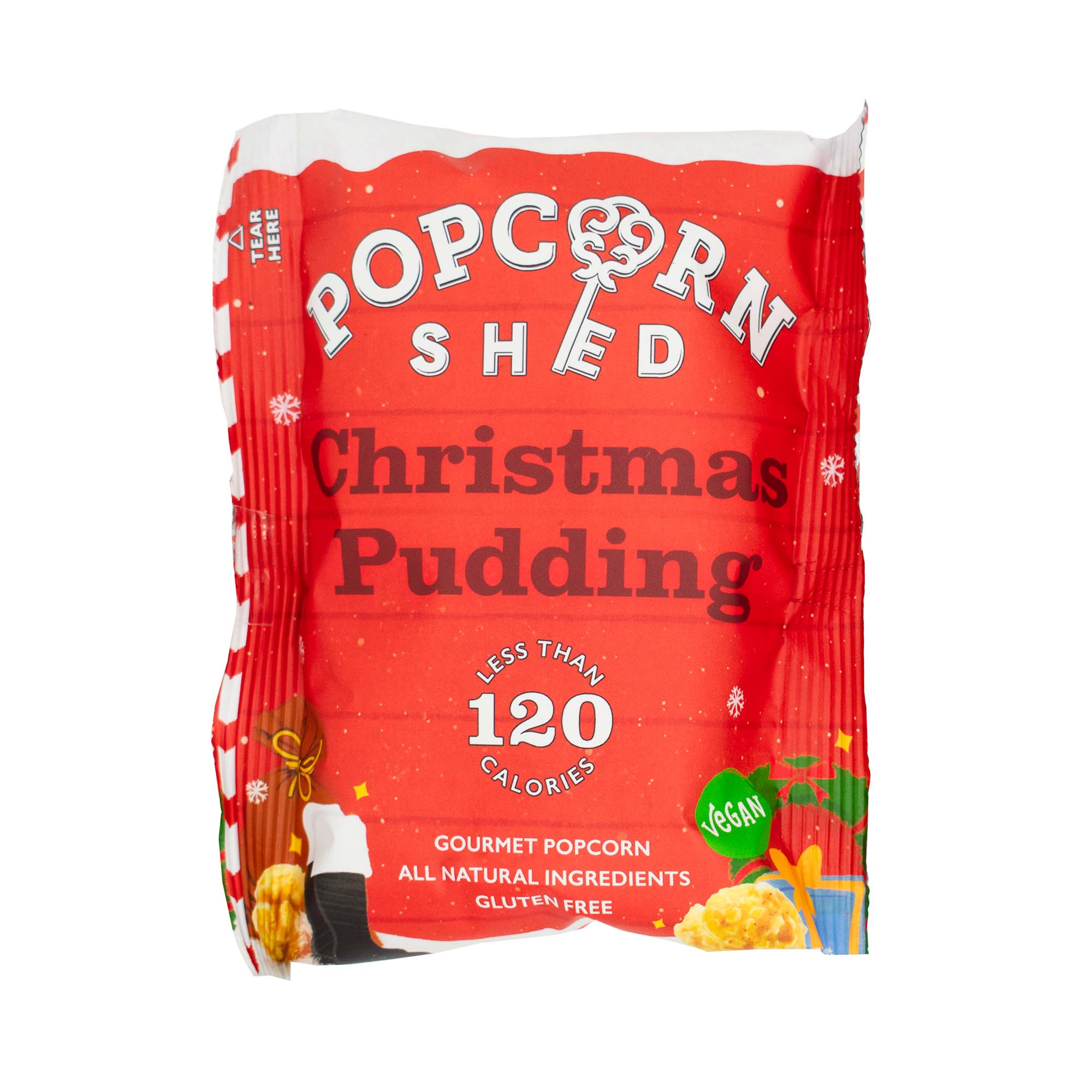 Christmas Pudding Popcorn Snack Packs | Vegan Treats | Popcorn Shed